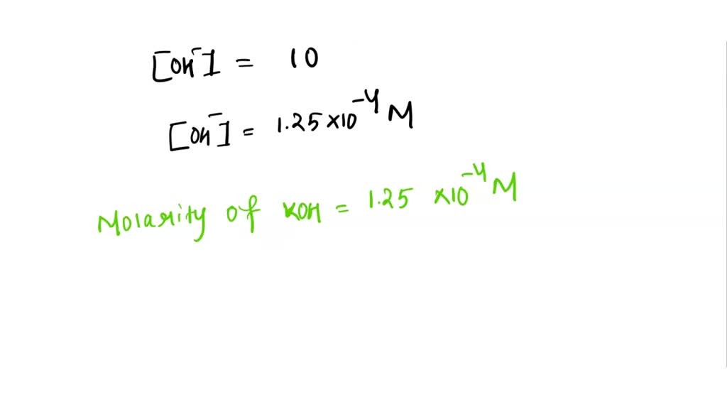 SOLVED: Solid potassium hydroxide is dissolved in pure water ...