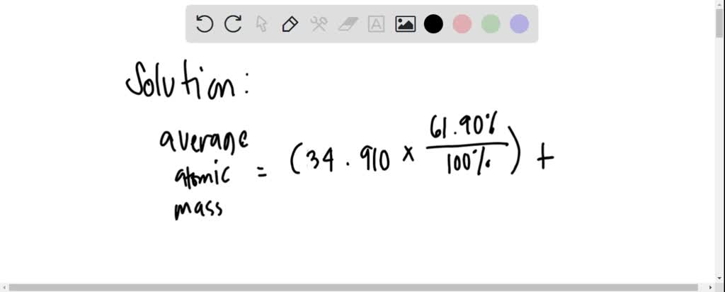 SOLVED: Calculate the molecular weight of chlorine, Cl2, using the ...
