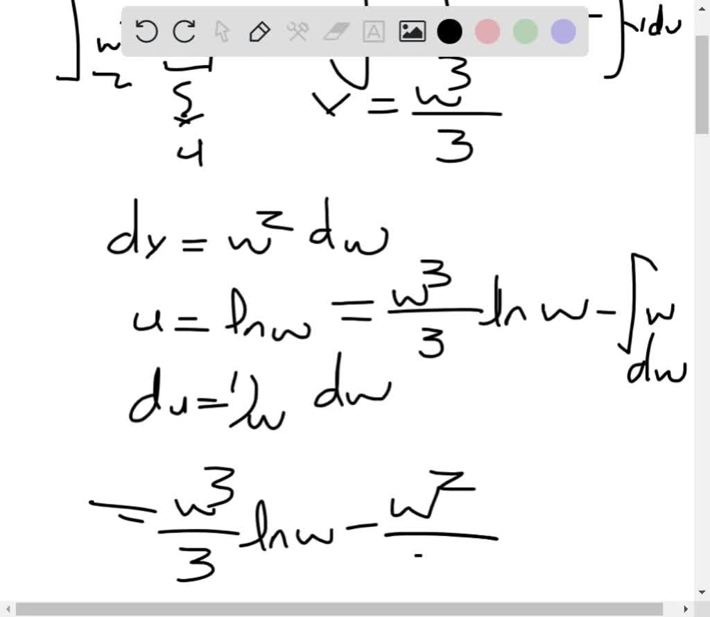 SOLVED: Evaluate the integral: âˆ«(7w^2 ln(w)) dw