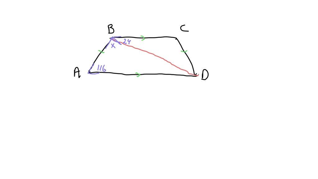 Trapezoid ABCD is shown. A diagonal is drawn from point B to point D ...