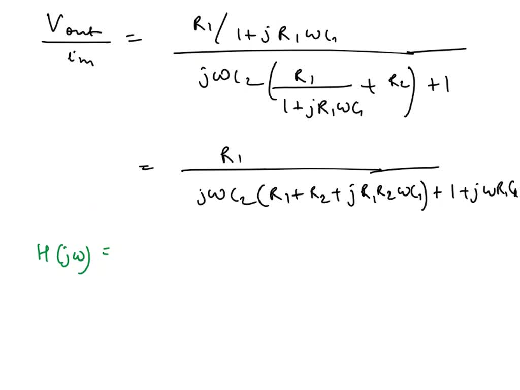 SOLVED: Texts: R1 = 63Ω, C1 = 8F Given the filter circuit, determine the transfer function H(d ...