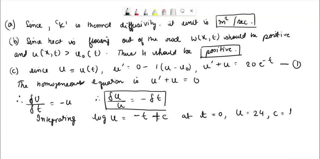 SOLVED: Newton's Law of Cooling Consider a thin one-dimensional rod of ...
