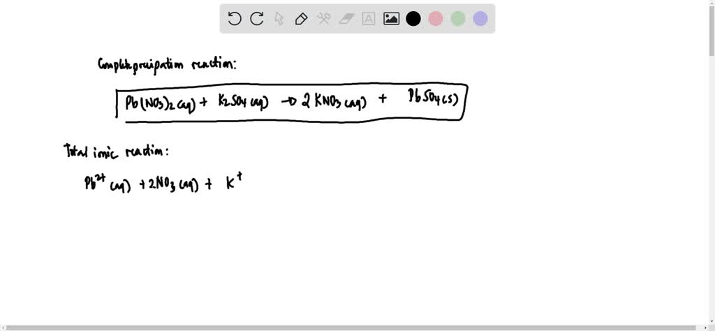 SOLVED: A. Write a balanced chemical equation, total ionic equation and net ionic equation for ...