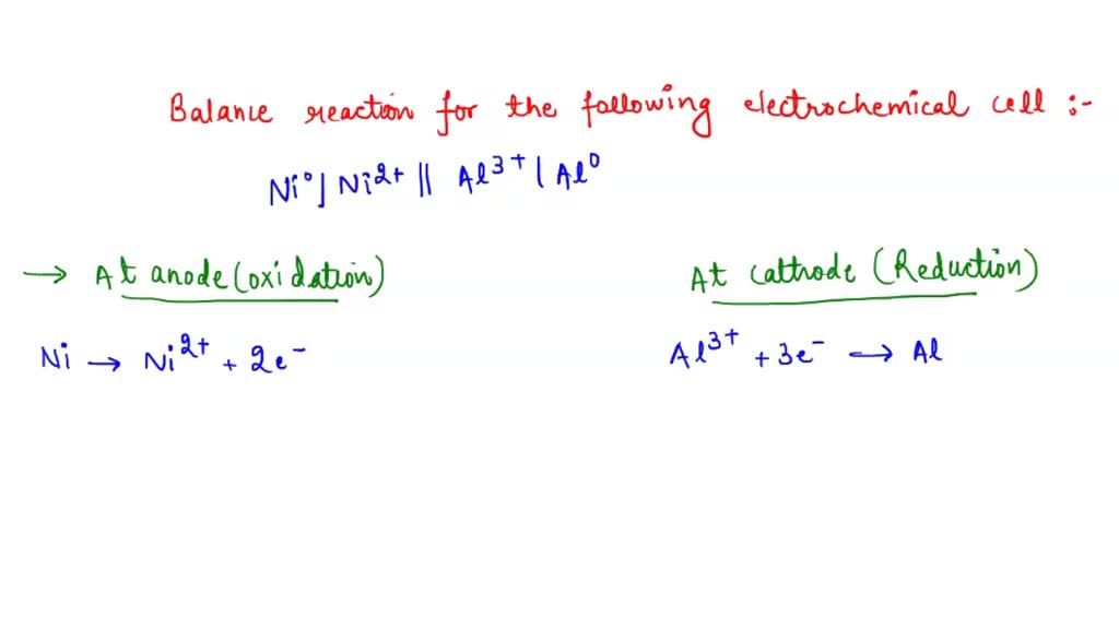 SOLVED: Write balanced redox equation given the following short hand notation for an ...