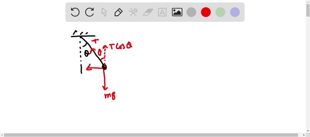 SOLVED: Draw a force diagram for the pendulum shown held at an angle ...