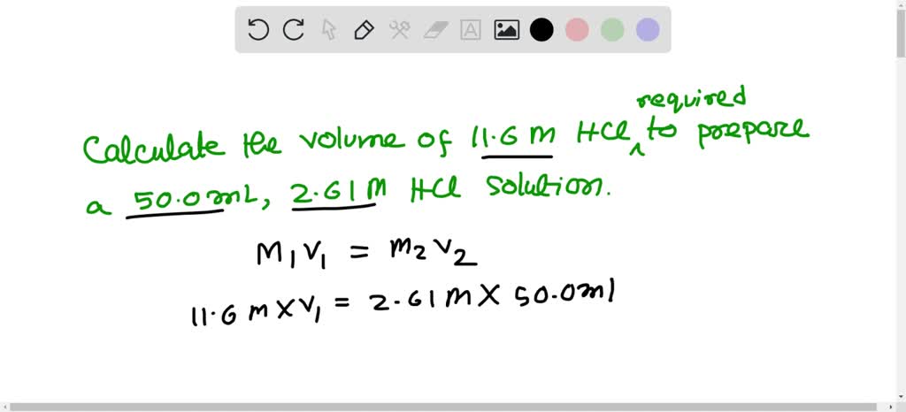 SOLVED: A T.A. decides to prepare a more dilute solution from a stock solution.What volume of a ...