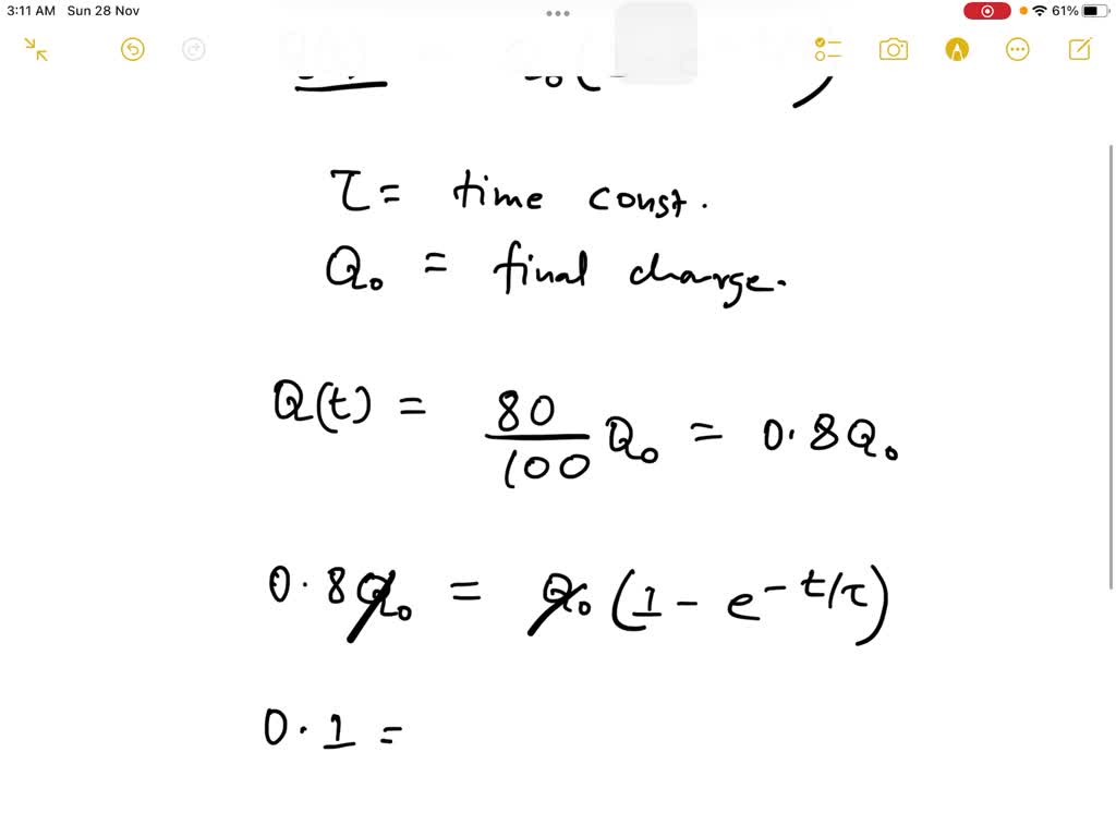 SOLVED: How many time constants must elapse before a capacitor in a series RC circuit is charged ...