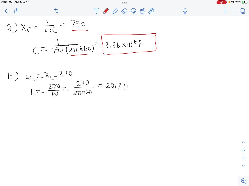 SOLVED: The 60-Hz ac source of the series circuit shown in the figure has voltage amplitude of ...