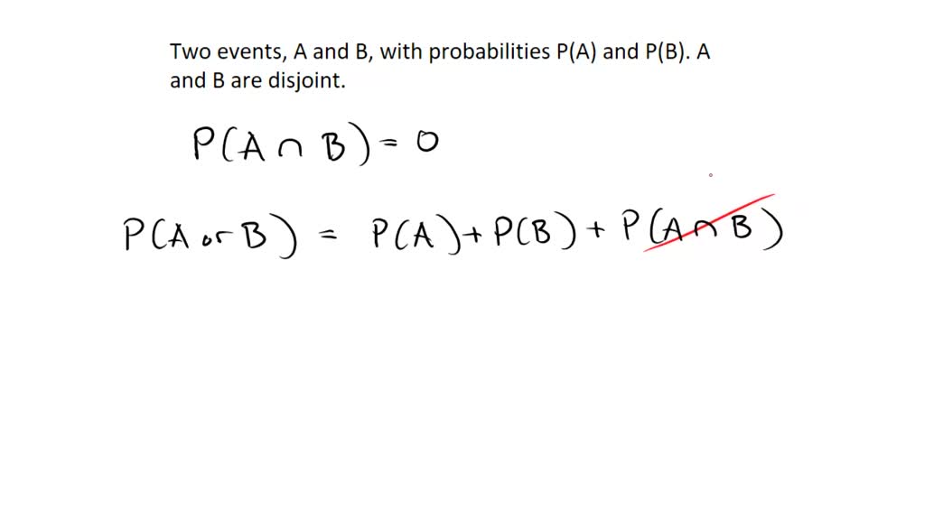 SOLVED: UDi= 43. Consider two disjoint (or mutually exclusive) events A ...