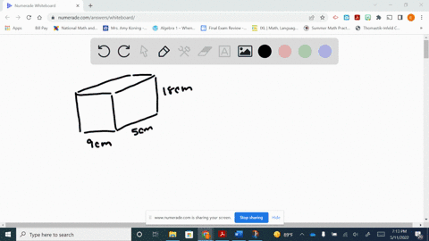 calculate the volume in cubic centimeters of a box which is 125 cm long ...