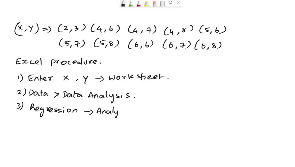 SOLVED: Using the pairs of values for all 10 points, find the equation ...