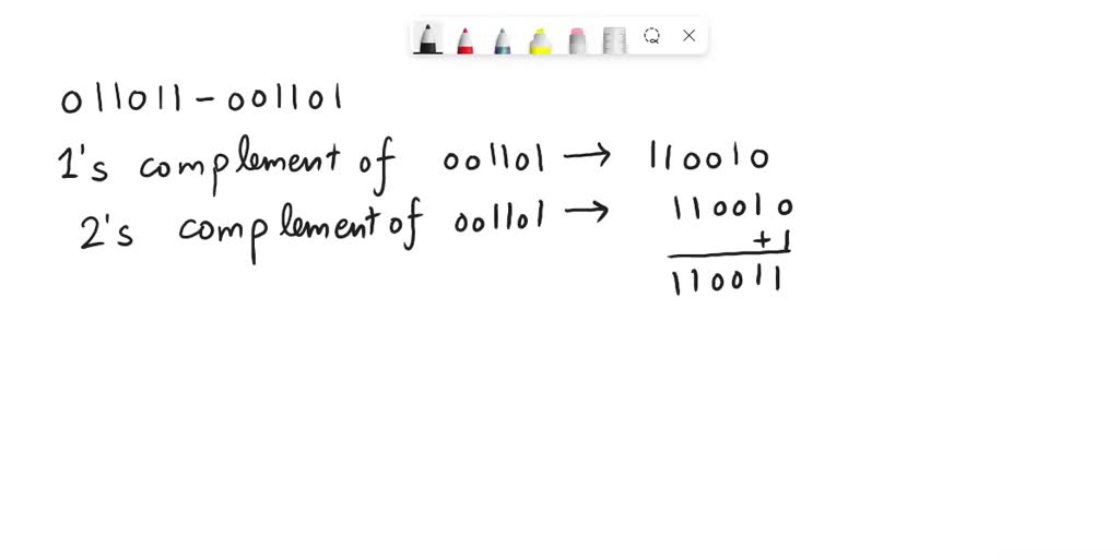 Solved Compute The Difference 011011 001101 Using Six Bit Binary Arithmetic By Taking The 2s 6671