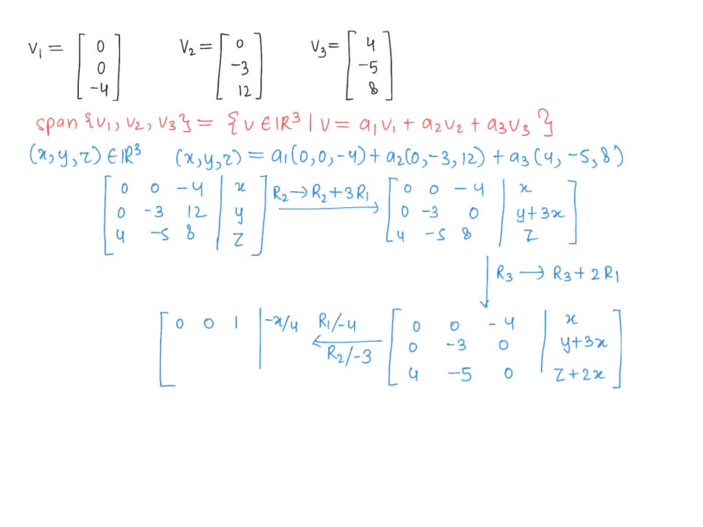 SOLVED Let V1 V2 And V3 Be Vectors In R3 Does V1 V2 V3 Span R3