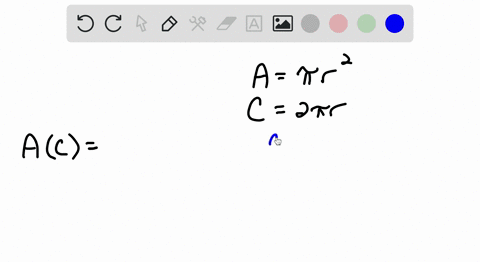 SOLVED:Find a function that models the Area of a circle, A, in terms of ...