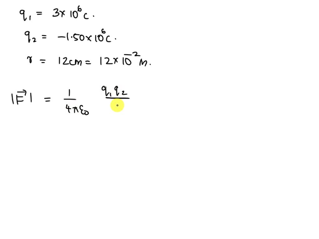 Solved 2 A Particle F Charge 3 00x10 6 Cis 12 0cm Distant From A