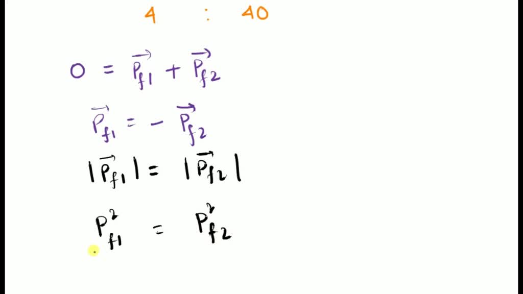 A stationary mass explodes into two parts of 4 units and 40 units respectively: If the larger ...