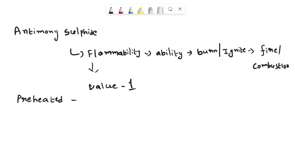 SOLVED: Antimony sulfide has a flammability (Fire) value of "1", but ...