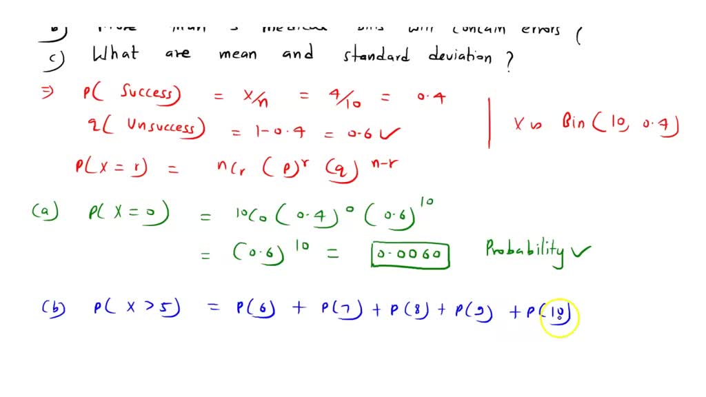 SOLVED: 1. Medical billing errors and fraud are common: Suppose 4 out of 10 times, the medical ...