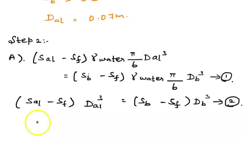 SOLVED: A 7 -cm-diameter solid aluminum ball (SG=2.7) and a solid brass ...