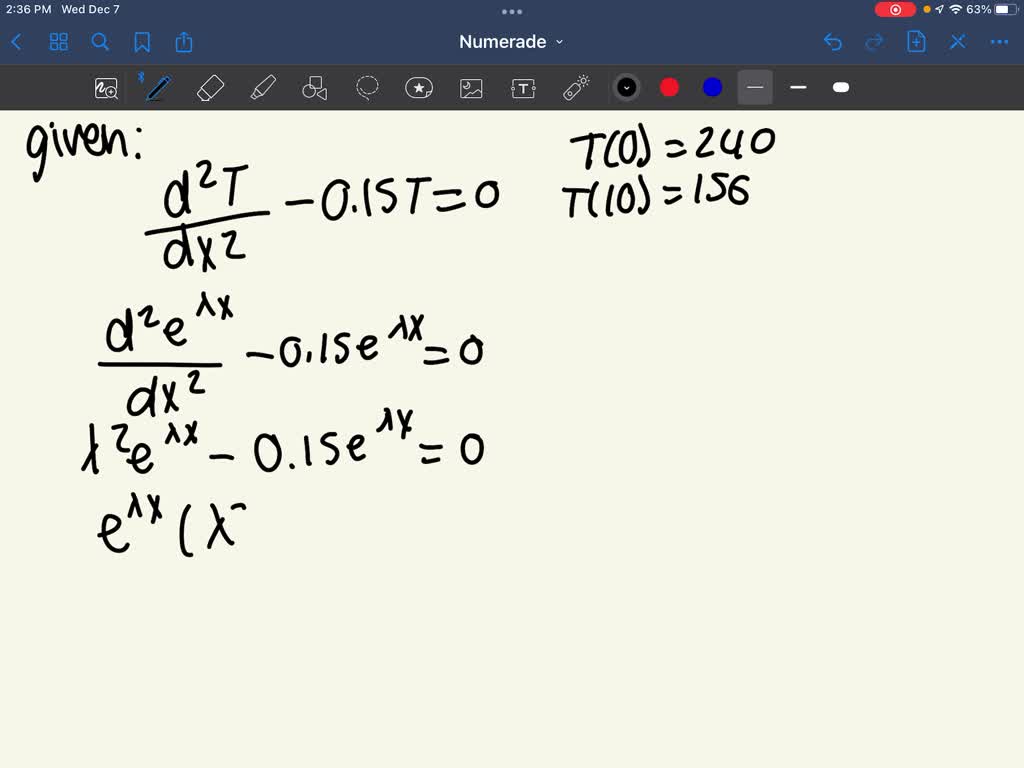 SOLVED: A steady-state heat balance for a thin rod can be represented ...