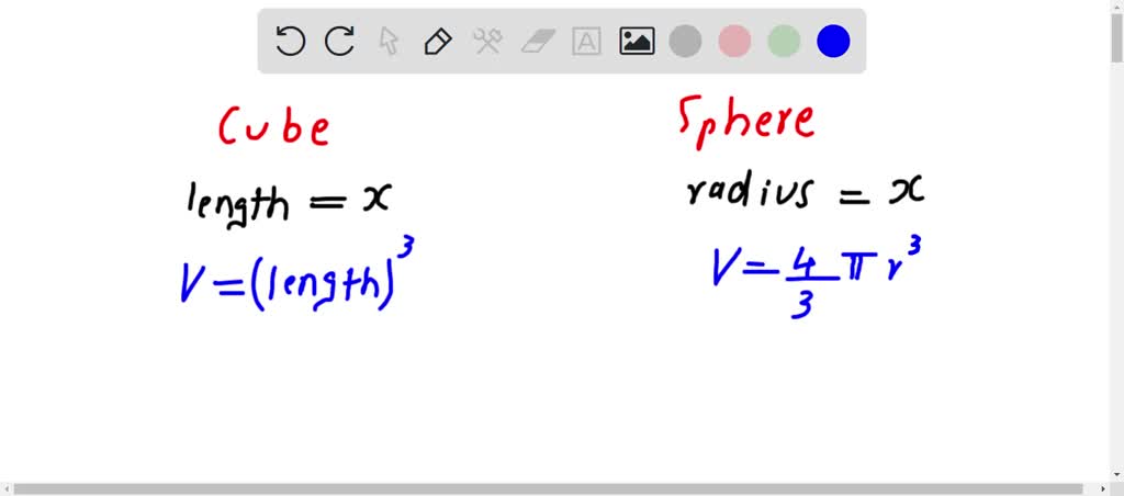 SOLVED: the length of a side of a cube is equal to the radius of a sphere. which solid has the ...