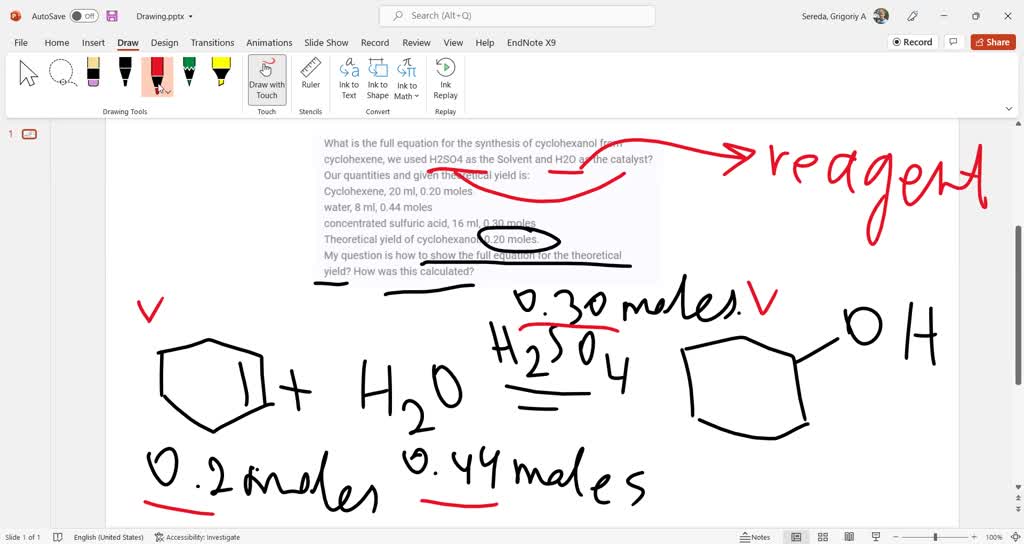 SOLVED: What is the full equation for the synthesis of cyclohexanol ...