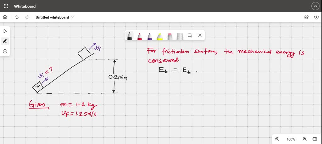SOLVED: A 1.2 kg mass slides up a frictionless ramp. After rising ...