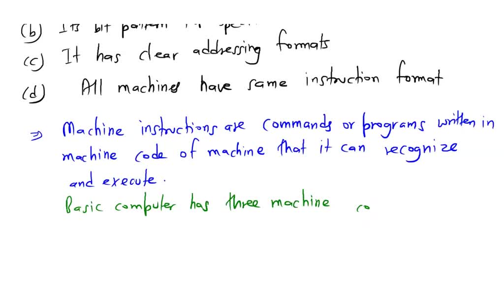 SOLVED: 'Which of the following is NOT true of machine instruction code ...