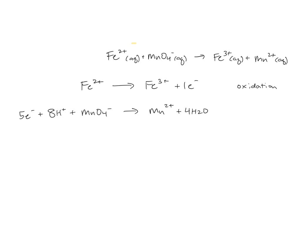 SOLVED: Balance the following equation in acid solution: Fe2+(aq ...