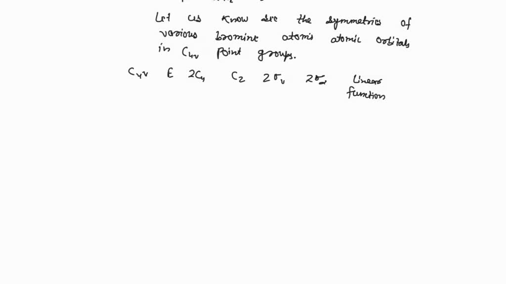 SOLVED: (a) What is the point group for XeOF4 ? (b) Using the character table for XeOF4, assign ...