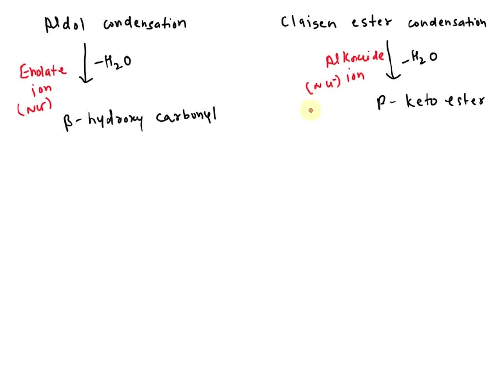 SOLVED: The aldol condensation and Claisen ester condensation reactions ...
