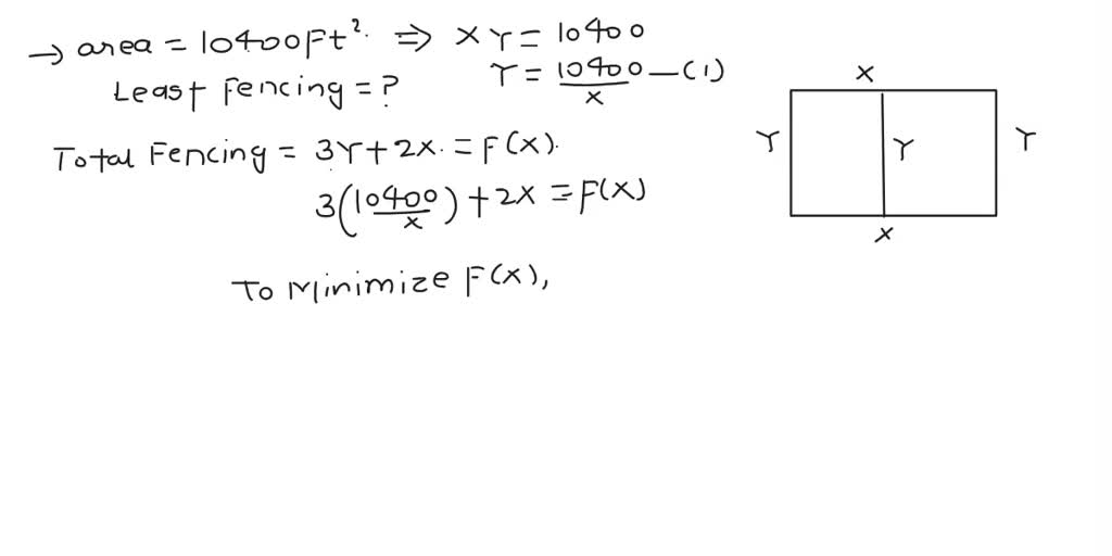SOLVED: Wants to enclose a rectangular field with two internal ...