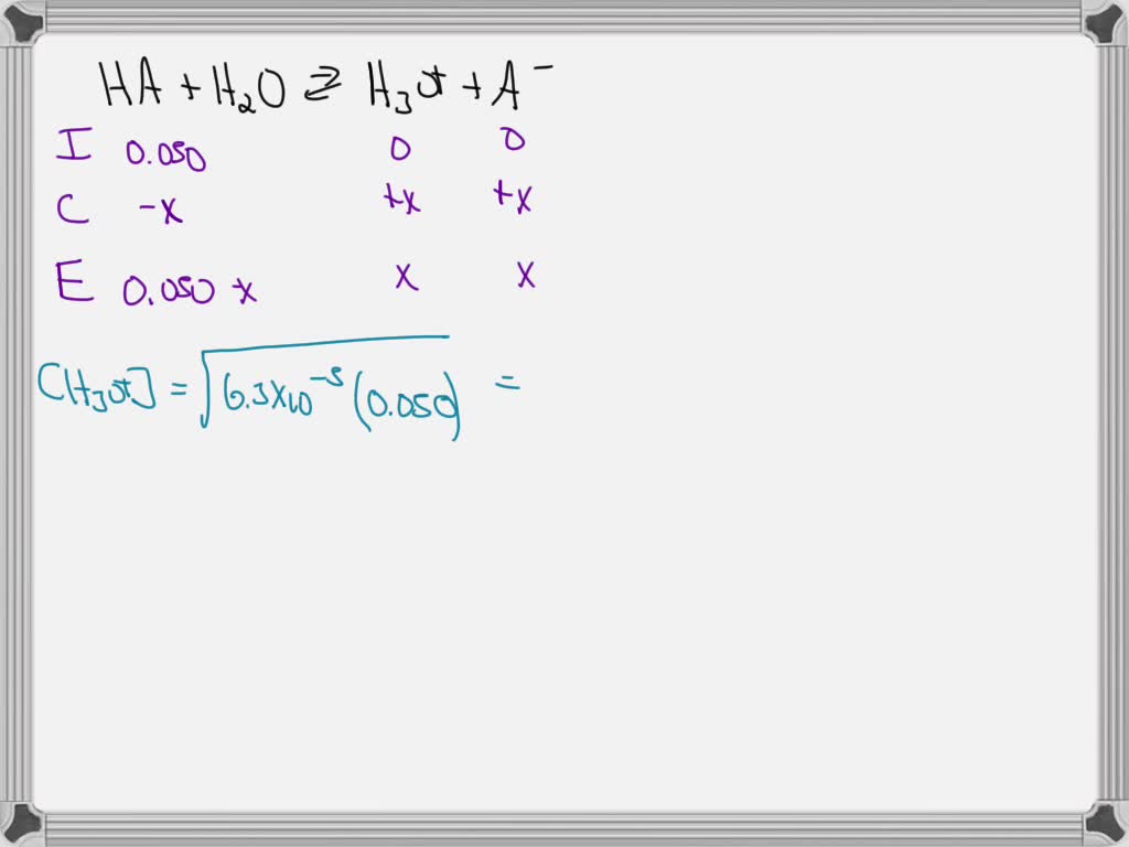SOLVED: The acid-dissociation constant for benzoic acid (C6H5COOH) is 6 ...