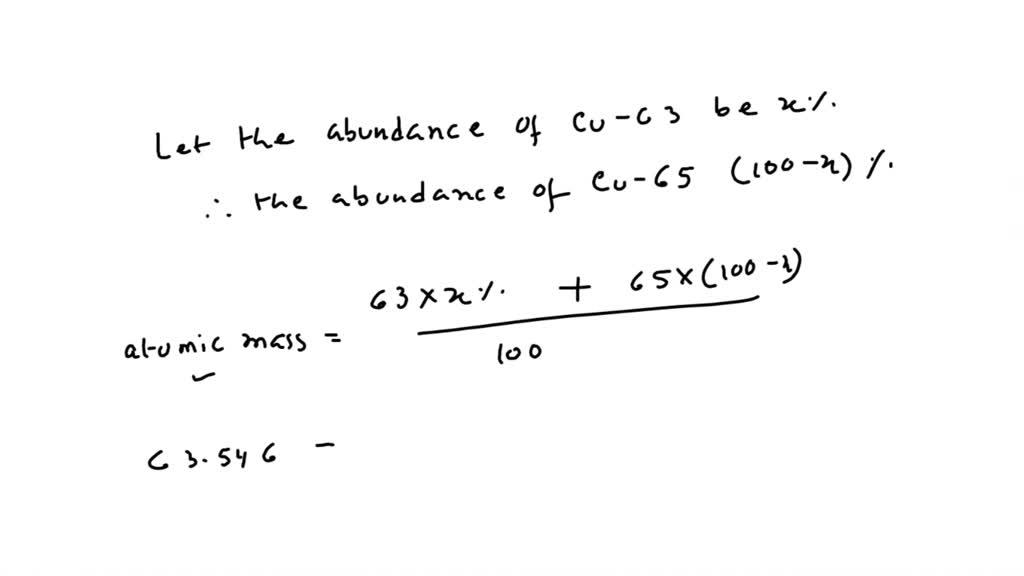 SOLVED: The two naturally occurring isotopes of copper (chemical symbol ...