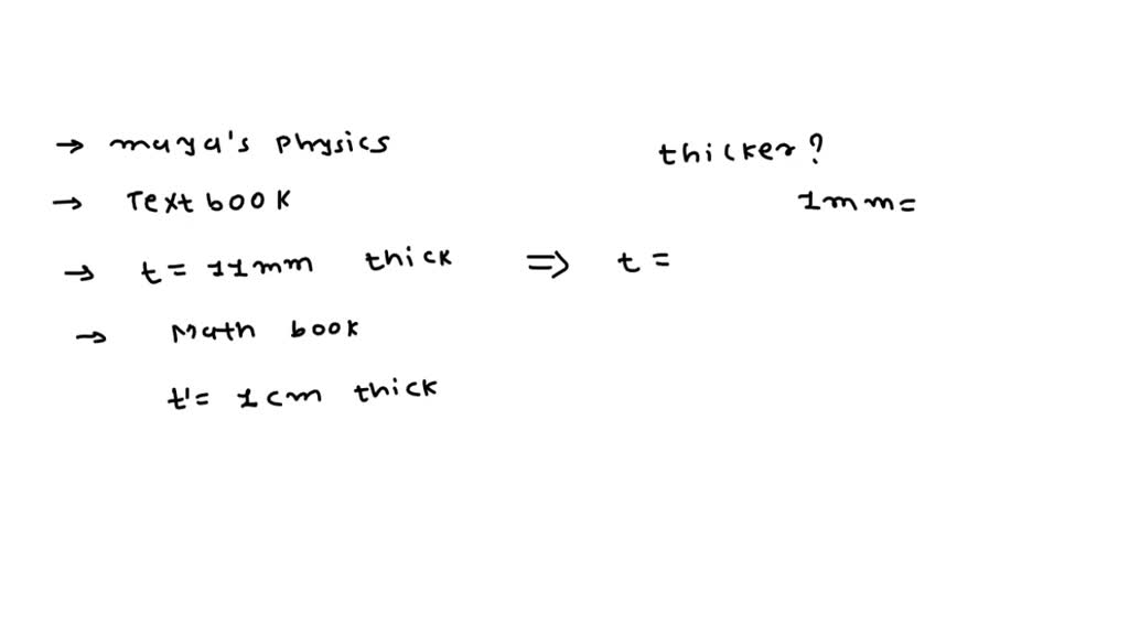 SOLVED: Maya's physics textbook is 11 mm thick, and her math textbook ...