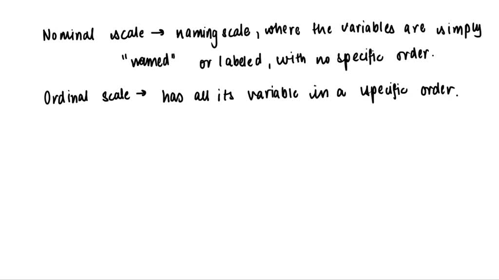 SOLVED: Define each measure level and differentiate its subcategory and ...