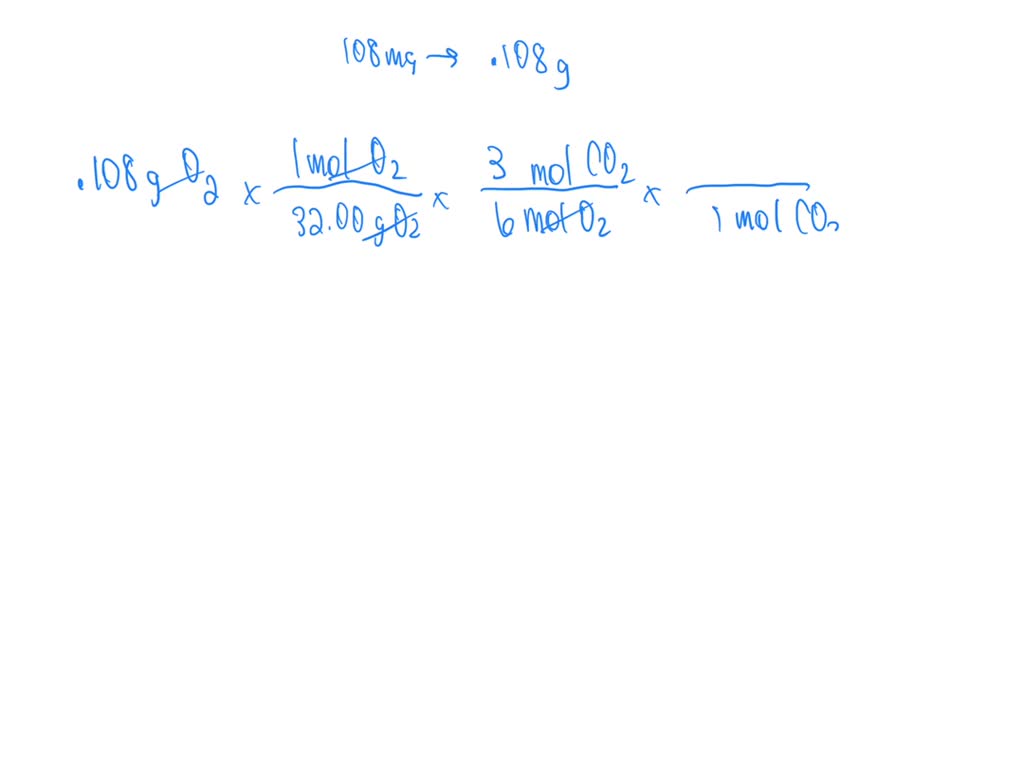 SOLVED: Consider the following balanced reaction. What mass (in g) of CO2 can be formed from 108 ...