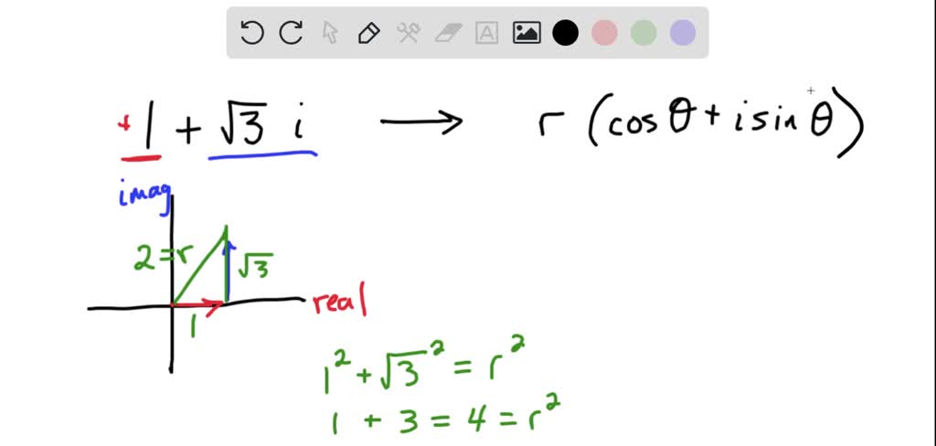 SOLVED: Write the complex number in polar form with argument θ between 0 and 2 π. 1+√(3) i