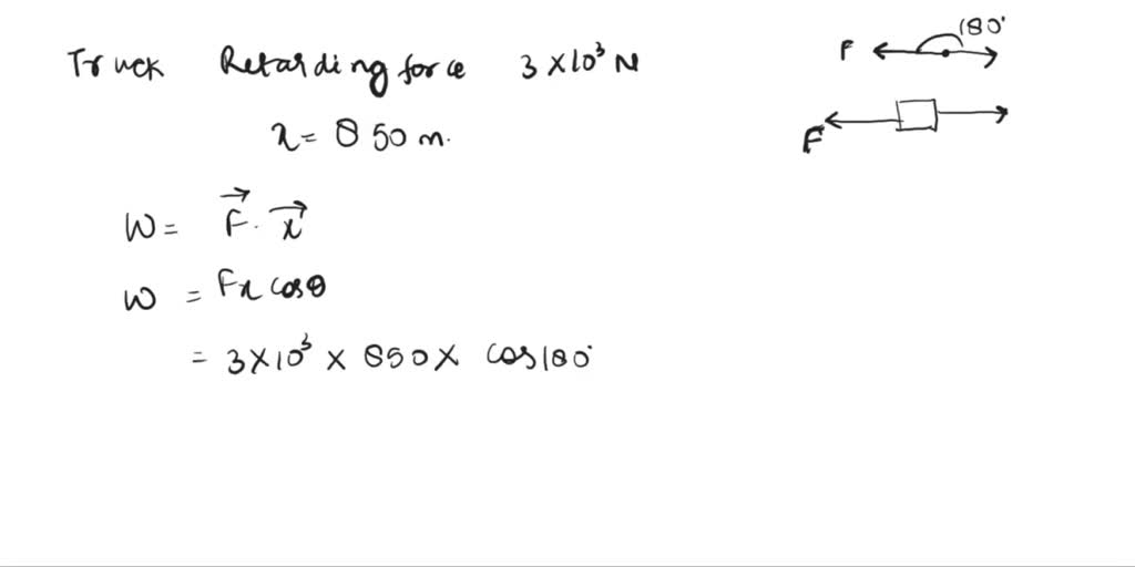SOLVED: The brakes of a truck cause it to slow down by applying a ...
