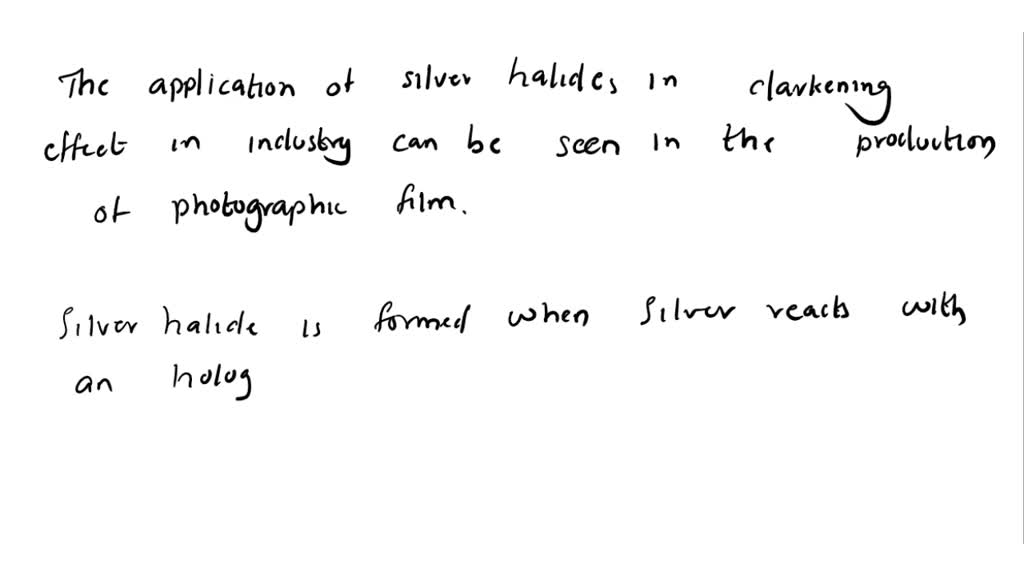 SOLVED: Explain the application of silver halides in darkening effect ...