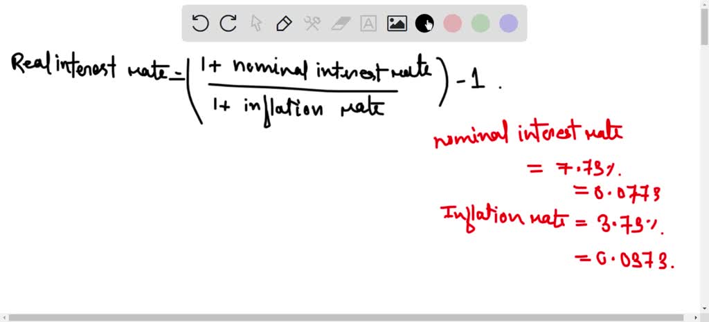 SOLVED: Suppose the real interest rate is 1% and the inflation rate is ... SOLVED: Suppose the real interest rate is 1% and the inflation rate is ...