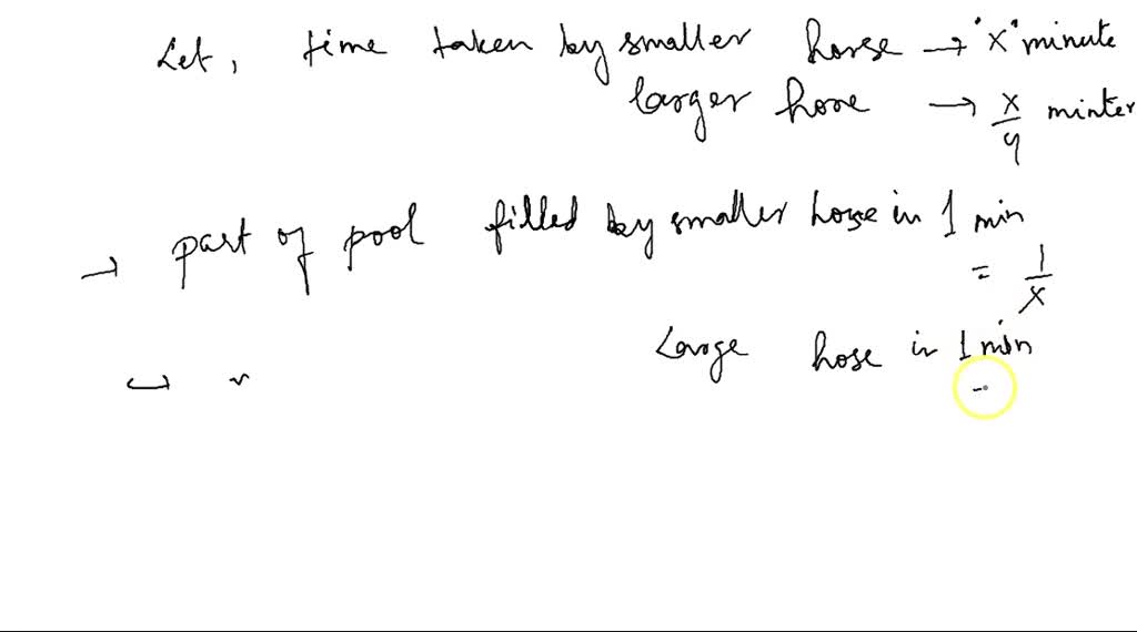 Solved It Takes A Smaller Hose 4 Times As Long To Fill A Small Swimming Pool As It Does A