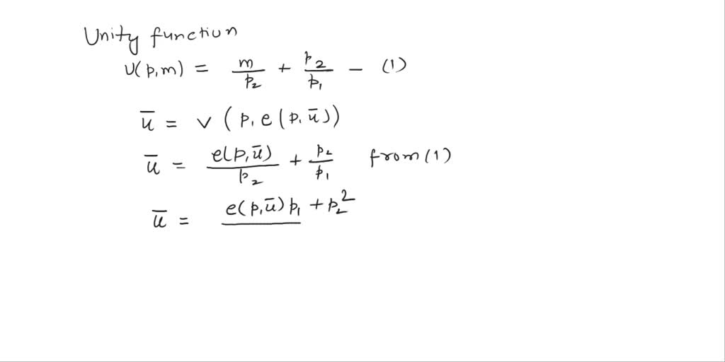 SOLVED: Exercise large enough Income Frank's demand for two commodities is given by his indirect ...