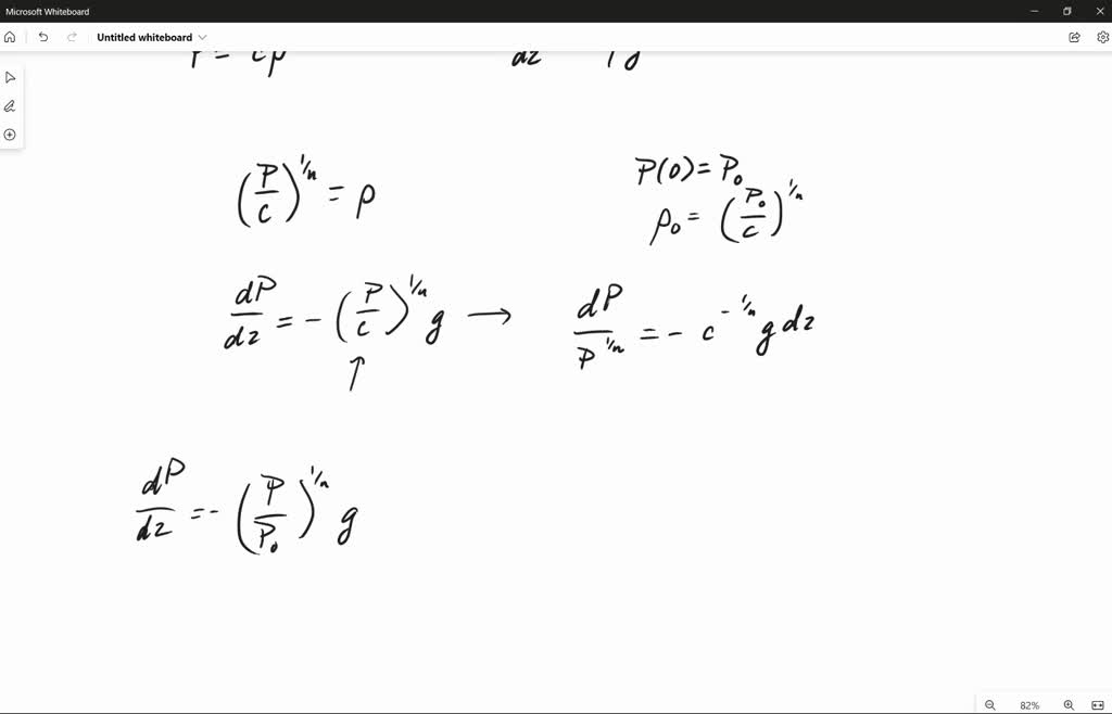 SOLVED: The variation of pressure with density in a thick gas layer is ...