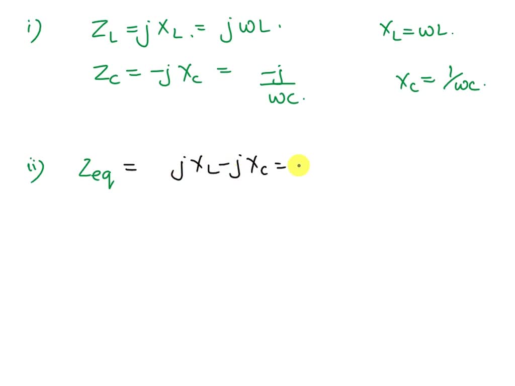 1) Write formulas for calculating impedance of a Resistor R, b ...