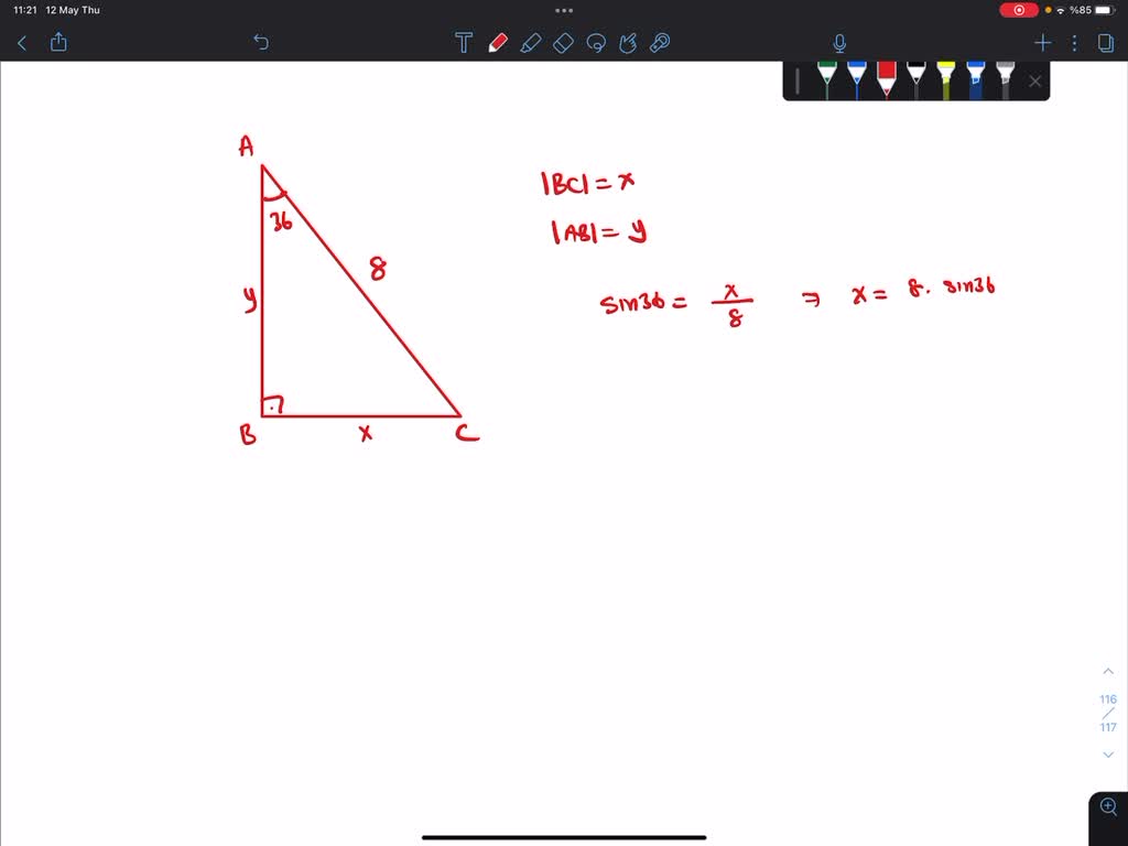 SOLVED: A right triangle has a hypotenuse of length 9 inches. If one ...