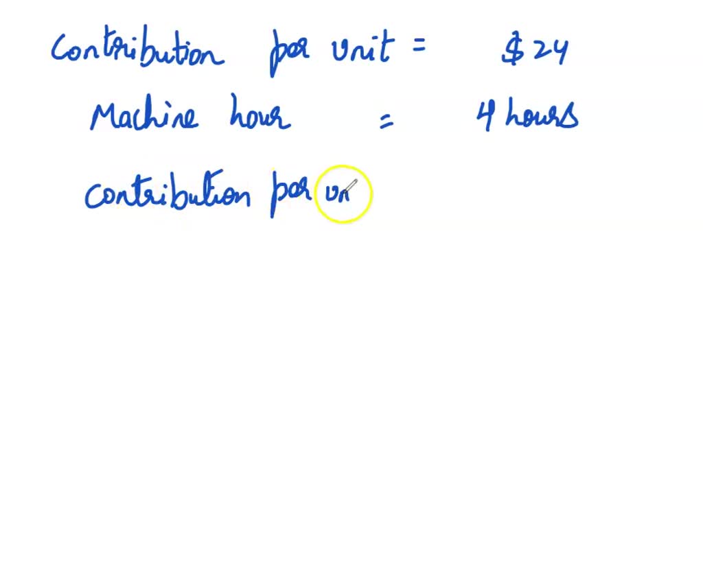 SOLVED: If the contribution per unit is 24 and it takes 4.0 machine ...