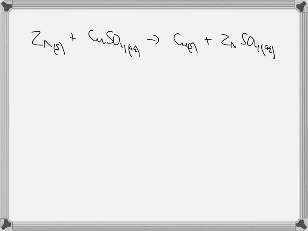 SOLVED: Upon the introduction of zinc powder a CuSO4 solution loses its ...
