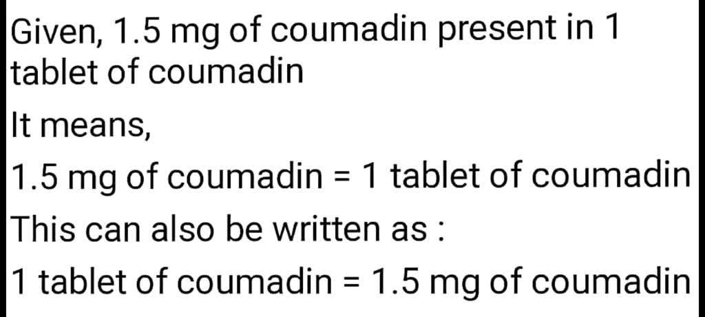 SOLVED: you are taking care of a patient on coumadin. among the ...