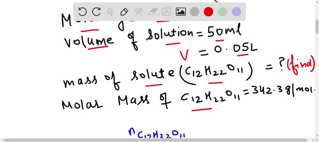 SOLVED: Calculate the mass of solute in the following equation: 50.0 mL ...